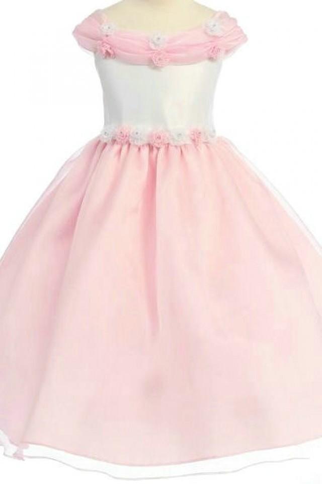 Organza Off Shoulder Ball Gown Unique Neckline Perfect Designer Flower