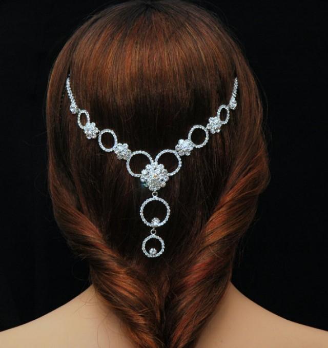 Crystal Bridal Headpiece Rhinestone Bohemian Chain Headpiece Wedding