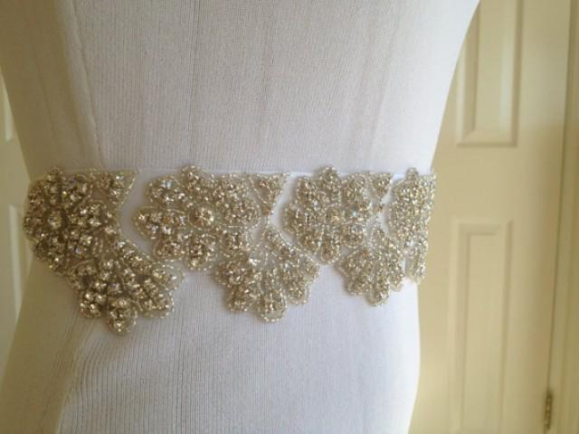 Flower Rhinestone Sash Bridal Sash Wedding Belt Sash Unique Swarovski