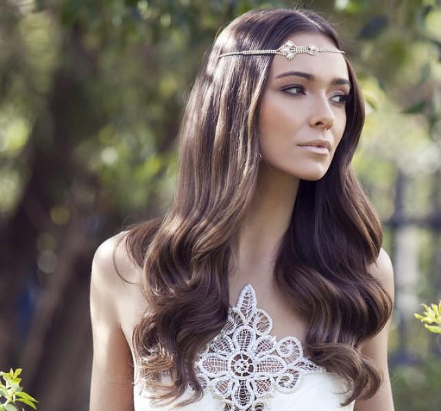 Boho Bridal Headband Bridal Hairband Bohemian Bridal Headpiece Boho