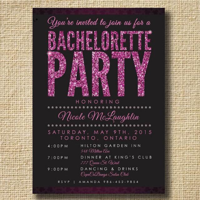 Bachelorette Party Invite Stagette Party Invite Glitter Bachelorette