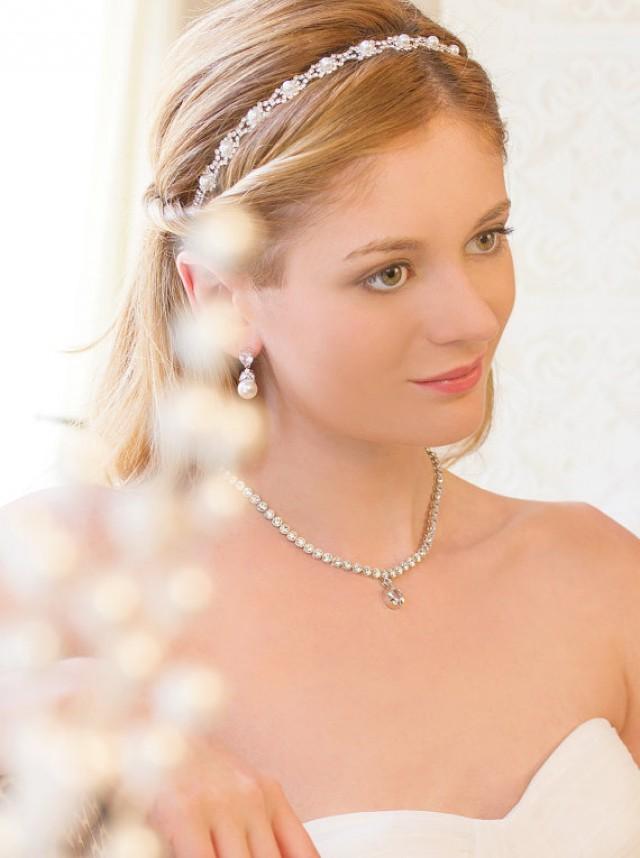 Pearl And Crystal Bridal Headband Wedding Headpiece Bridal Hair