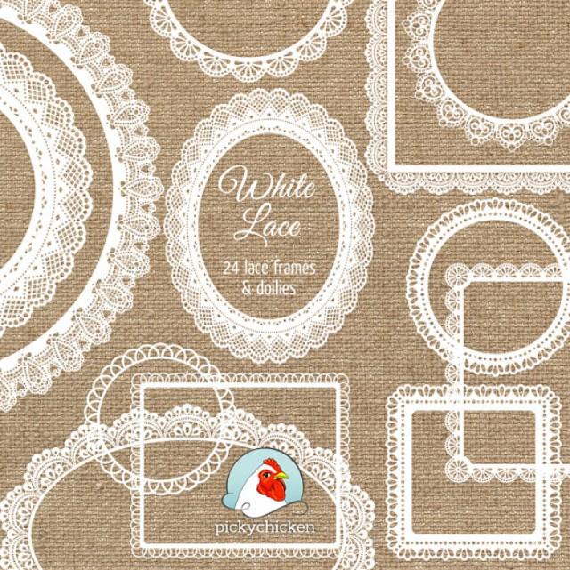Lace Clip Art 24 White Lace Frames Doilies Doily Wedding Shabby