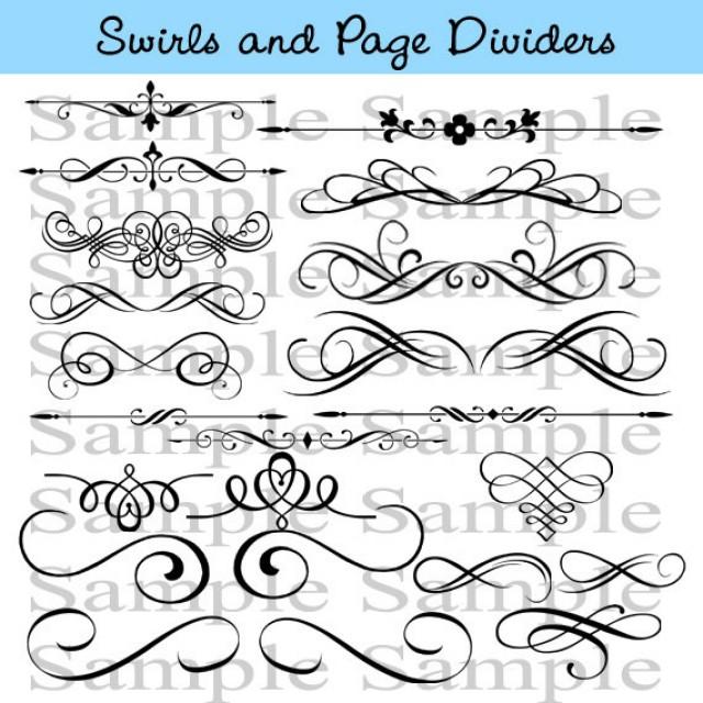 Swirls Wedding Clipart INSTANT DOWNLOAD Calligraphy Design Elements ... Swirls Wedding Clipart INSTANT DOWNLOAD Calligraphy Design Elements ...