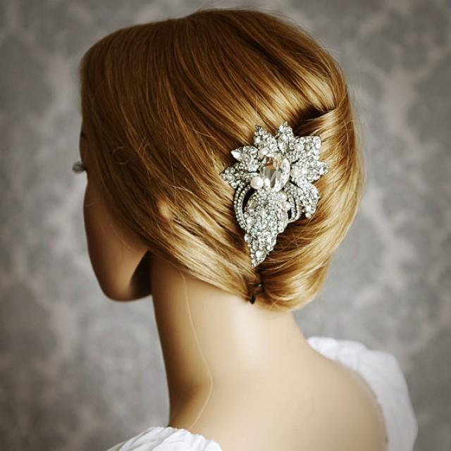 Josephine Art Deco Wedding Hair Comb Bridal Hair Comb Crystal Pearl