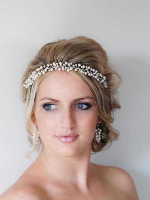 Pearl Hair Vine Pearl Bridal Headband Pearl Wedding Halo Wedding Hair