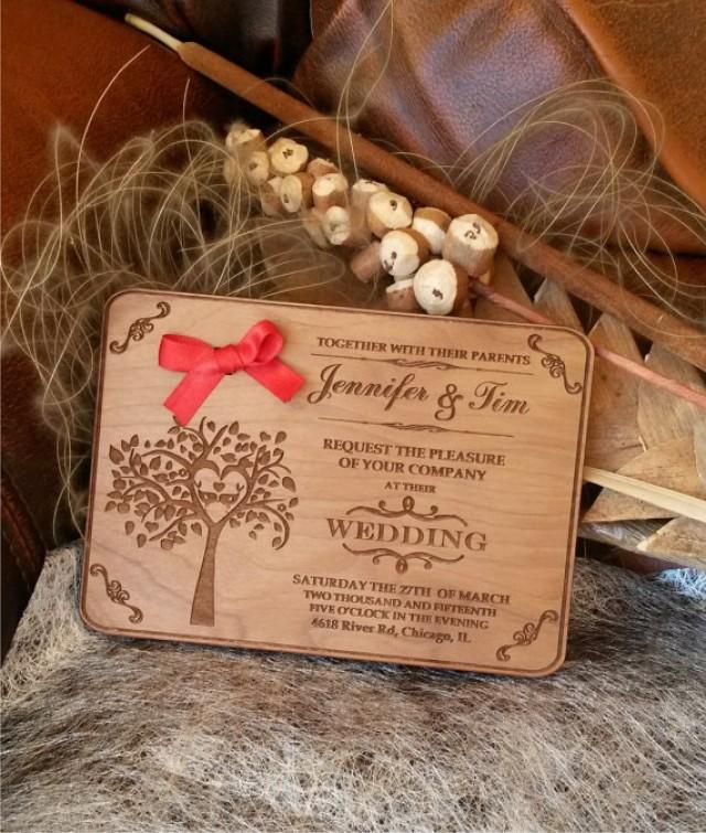 Engraved Wood Wedding Invitation Rustic Handmade Wedding Invitations Handmade Wedding 