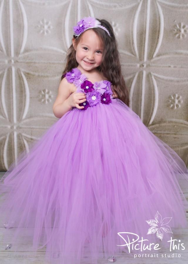 Purple Flower Girl Dress Flower Girl Dress Lavender Flower Girl