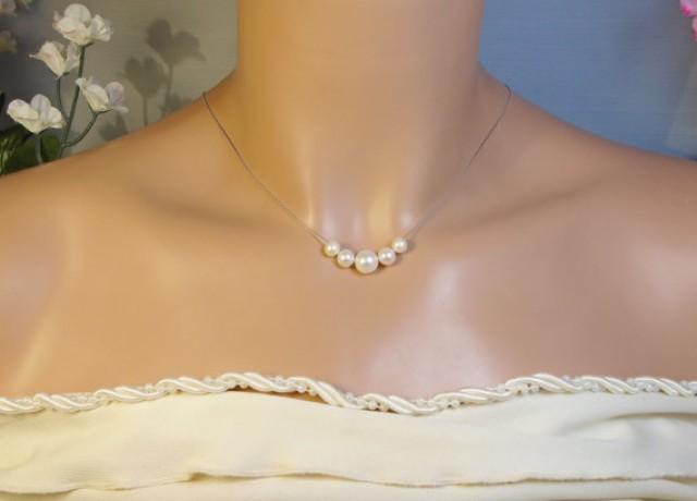 5 Pearl Necklace 5 Aaa Freshwater Pearls And Fine Sterling Silver Chain