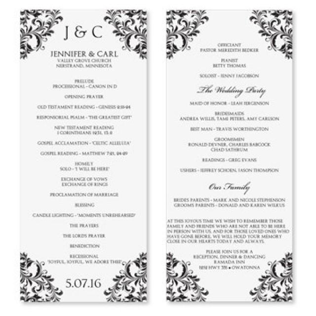 Wedding Program Template Download Instantly EDIT YOUR WORDING 