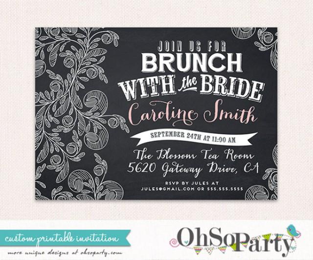 CHALK BRUNCH Custom Bridal Brunch Invitation Card Brunch With The 