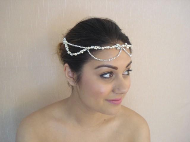 Bridal Headband Silver Or Gold Finish Wedding Headpiece Swarovski