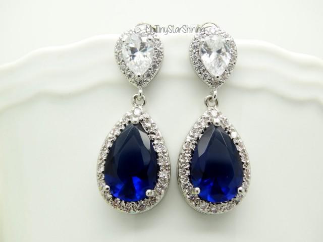 Navy Blue Earrings Royal Blue Earrings Dark Blue Earrings Bridal ... Navy Blue Earrings Royal Blue Earrings Dark Blue Earrings Bridal ...