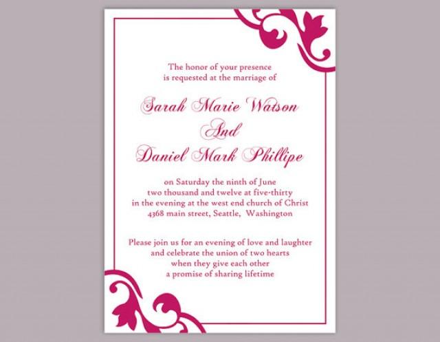 DIY Wedding Invitation Template Editable Word File Instant Download 