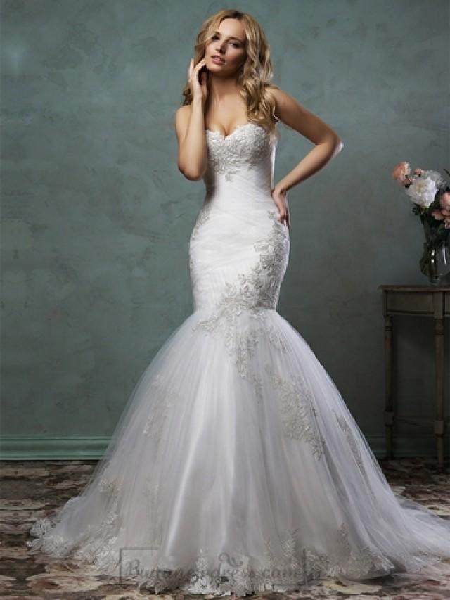 Strapless Sweetheart Embroidered Bodice Mermaid Wedding Dress 2443211
