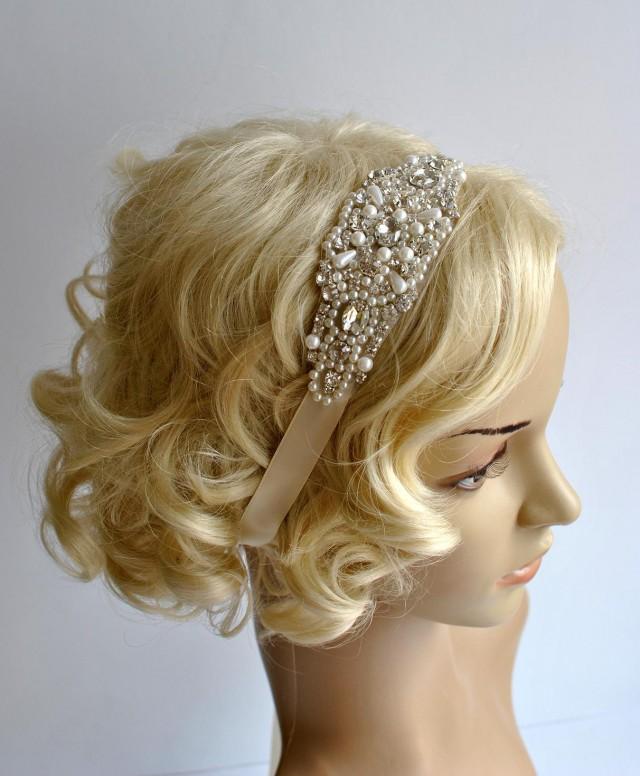 Crystal Pearls Rhinestone Crystal Headband Bridal Headband Wedding