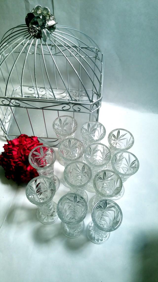 Bud Vases Wedding Decor Dozen Cut Glass Bud Vase Set Clear Glass Tea