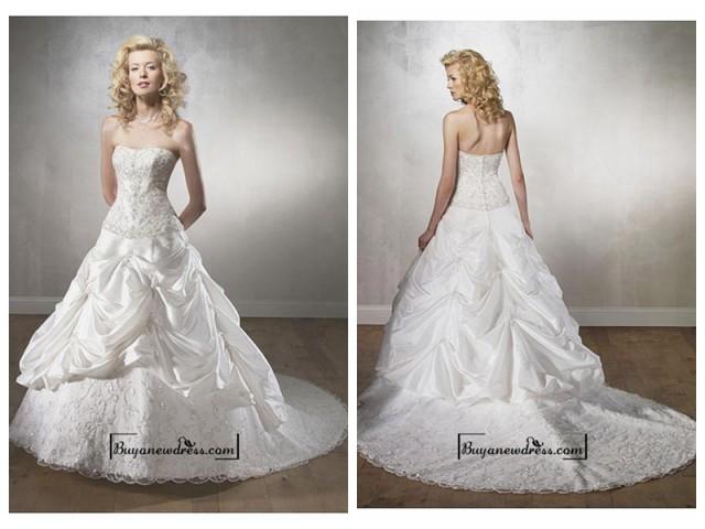 A Stunning Taffeta Strapless Wedding Dress 2454332 Weddbook