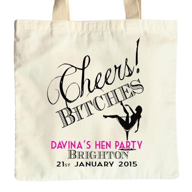 Hen Do Bachelorette Party Tote Bag Personalized Cotton Long Handle T