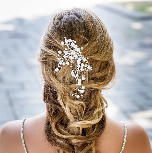Pearls Hair Piece Pearls Vine Hair Piece Bridal Hair Comb Vintage
