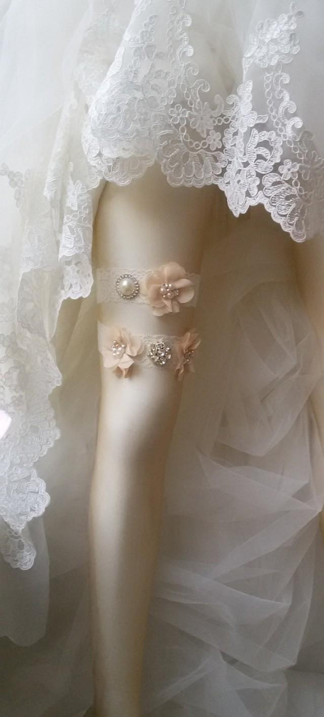 Wedding Garter Set Wedding Leg Belts Bridal Accessoary Champagne