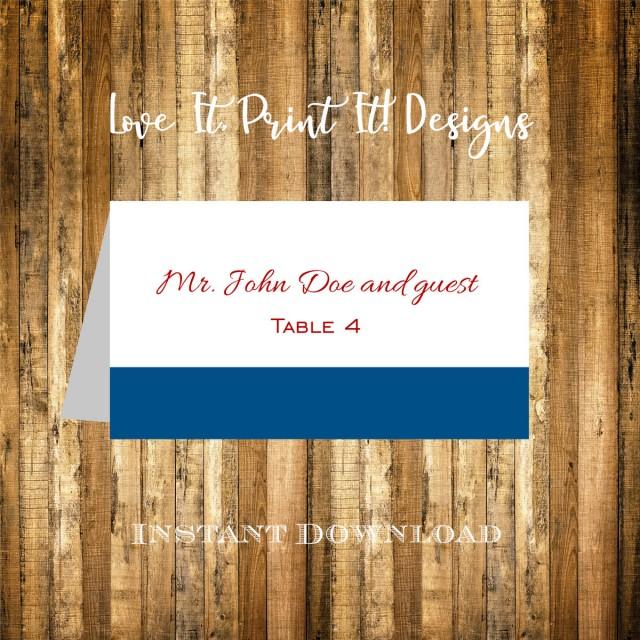 Wedding Place Card DIY Template Instant Download Classic Border Band 