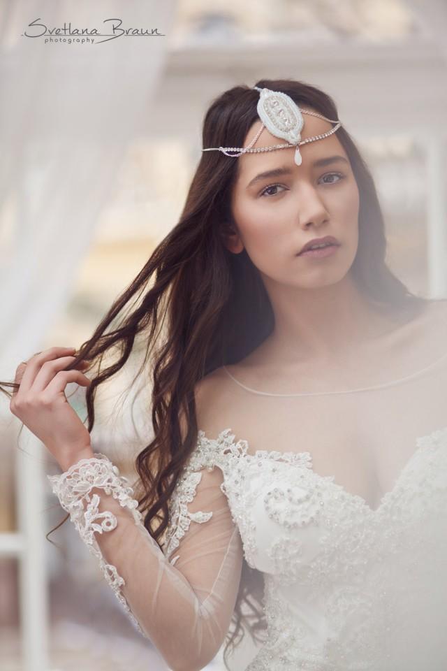 Bohemian Bridal Hair Chain Boho Wedding Headdress Bridal Hair Piece