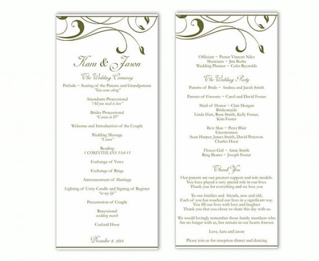 Wedding Program Template DIY Editable Word File Instant Download 