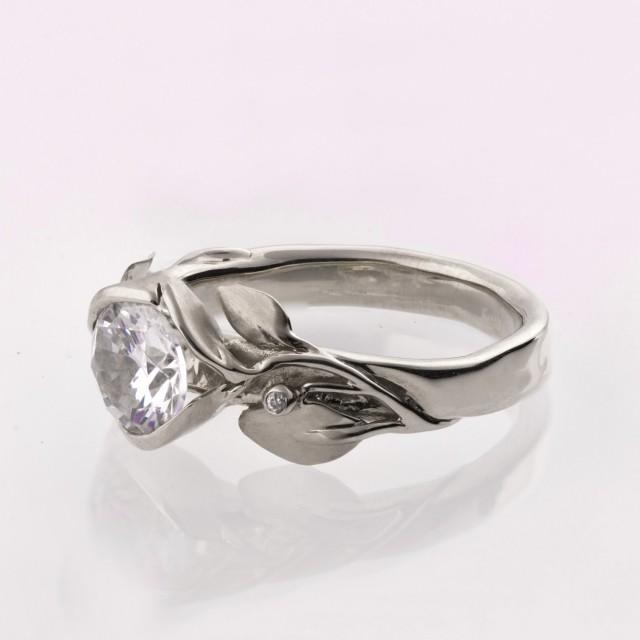 Leaves Engagement Ring No. 10 - Platinum Engagement Ring, Unique ... Leaves Engagement Ring No. 10 - Platinum Engagement Ring, Unique ...