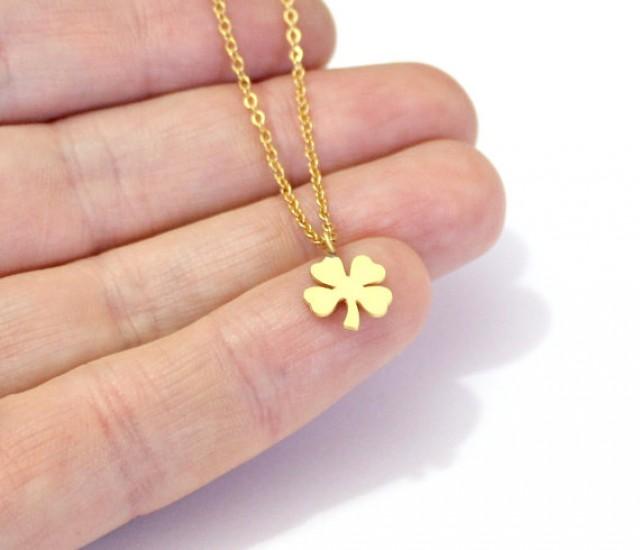 Four Leaf Clover Necklace Clover Necklace In Gold Necklace Minimalist 