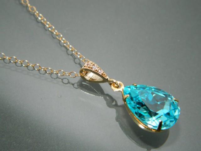Light Turquoise Crystal Necklace Swarovski Turquoise Rhinestone Gold ... Light Turquoise Crystal Necklace Swarovski Turquoise Rhinestone Gold ...