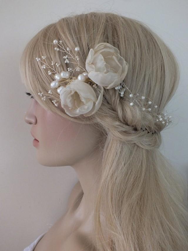 Bridal Floral Hair Vine Crystals Flowers Hair Vine Wedding Headpiece