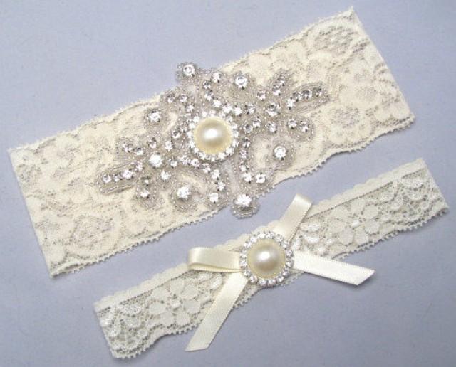 Wedding Garter Bridal Garter Set Ivory Off White Lace Wedding