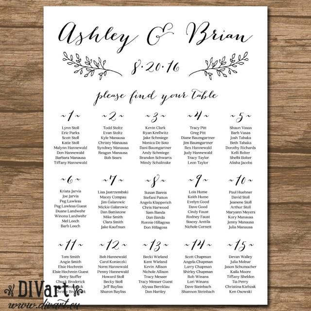 Wedding Seating Chart Wedding Seating Plan Chalkboard Seating Chart 