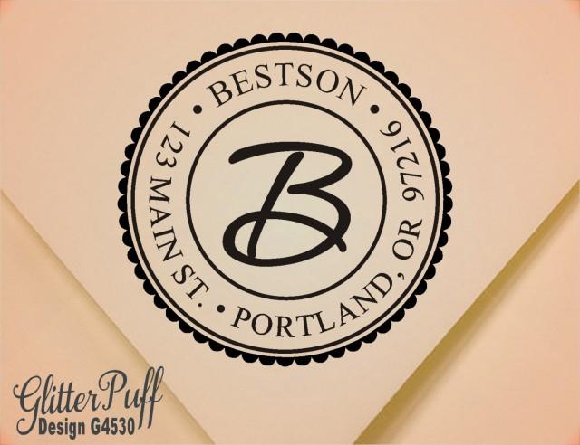 Monogram Address Stamp - Round Self Inking Return Address Stamp ... Monogram Address Stamp - Round Self Inking Return Address Stamp ...