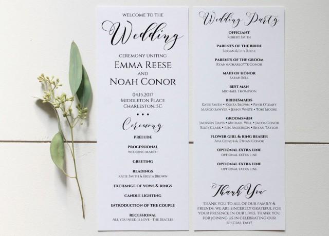 Wedding Program Printable Wedding Program Template Editable Wedding 