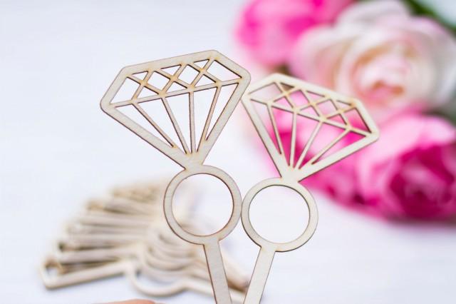 Diamond Cupcake Topper Ring Cupcake Toppers Engagement Party Bridal