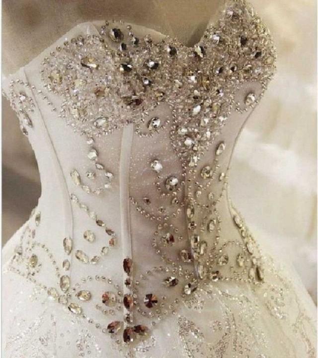 Bling Brides Crystal Wedding Dress Ball Dress With Sweetheart Neck And