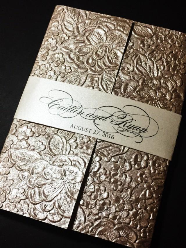 Embossed Wedding Invitation Elegant Wedding Invitations Glitter 