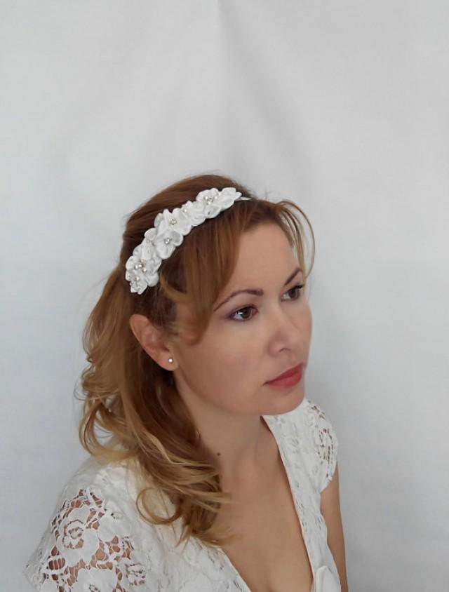 Bridal Flower Headband, Bridal Flower Hairpiece, Wedding Flower ... Bridal Flower Headband, Bridal Flower Hairpiece, Wedding Flower ...