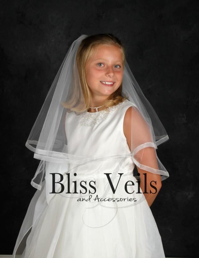 First Communion Veil, Ribbon Veil, Flower Girl Veil, Holy Communion ... First Communion Veil, Ribbon Veil, Flower Girl Veil, Holy Communion ...