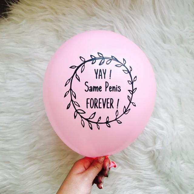 Bachelorette Party Balloon Yay Same Penis Forever Pink Balloon Set Of 5