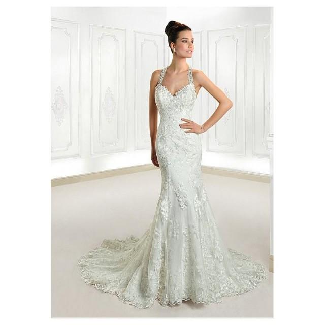 Elegant Tulle Halter Neckline Natural Waistline Mermaid Wedding Dress