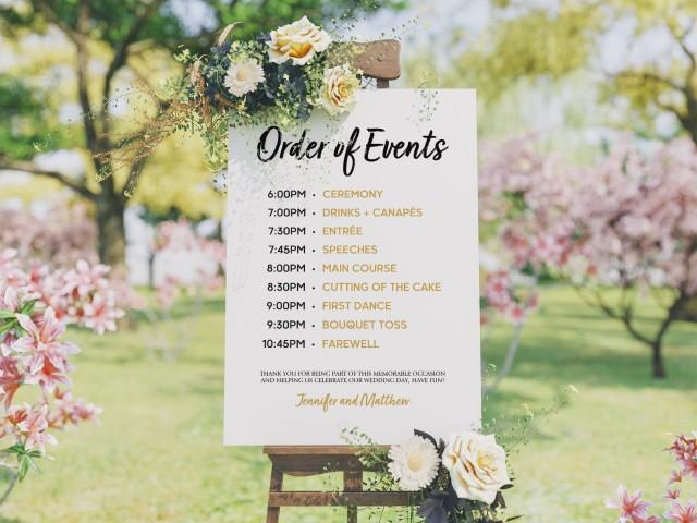Wedding Program Template Order Of Events Sign Wedding Schedule 
