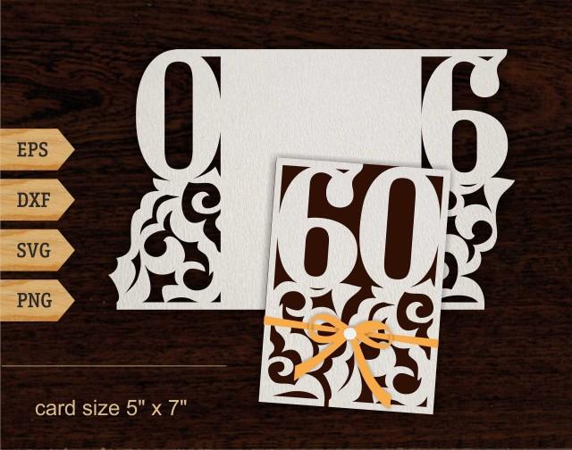 60th Birthday Svg 60 Years Card 5x7 SVG DXF 60th Birthday Gift Laser 60th Birthday Svg 60 Years Card 5x7 SVG DXF 60th Birthday Gift Laser