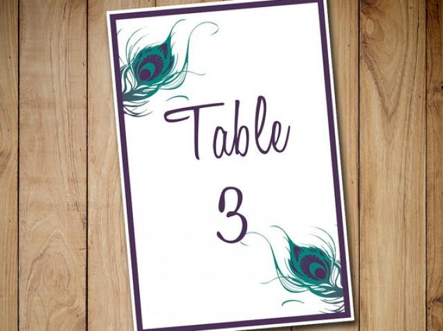 Peacock Table Number Cards Printable