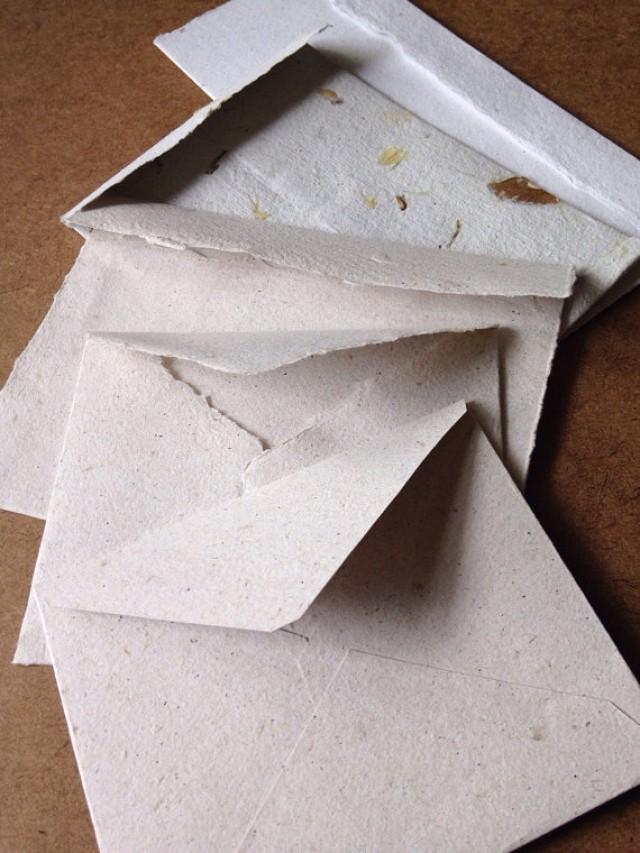 10 Handmade Paper Envelopes, Handmade Paper, Recycled Paper, Eco ...