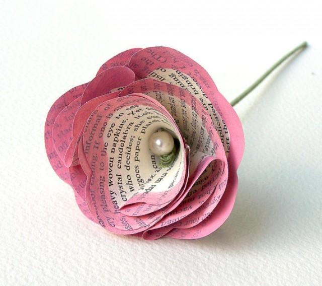 Mini Dyed Book Page Paper Flower Origami Paper Flowers Paper etna.com.pe