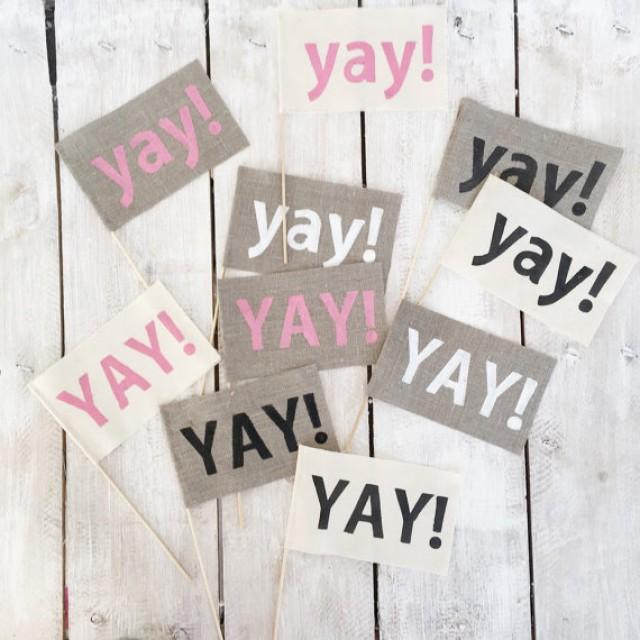 YAY Flags Pastel Party Flags Pink Wedding Flags Yay Personalized Flags ...
