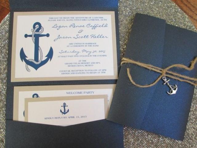 Nautical Wedding Invitations Pocket